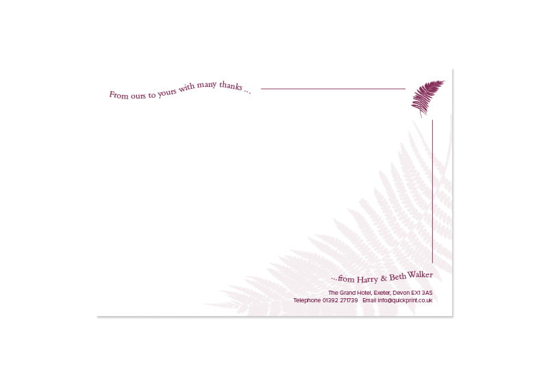 Just a Note Thank You Card Template | Exeter, Devon | QuickPrint