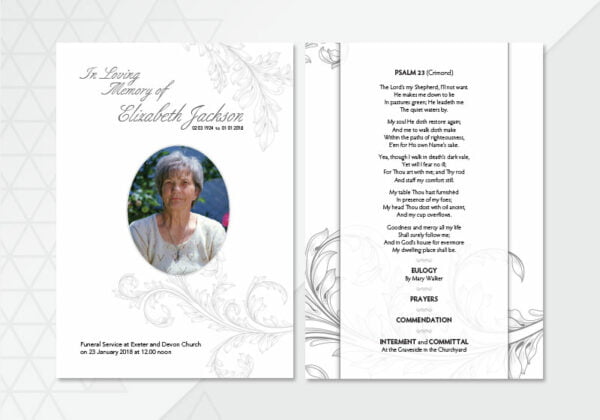 Modern Template Order of Service | Exeter, Devon | QuickPrint