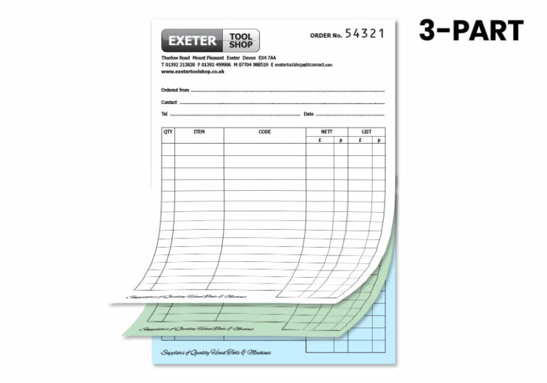 Business NCR 3-part Pads | Exeter, Devon | QuickPrint