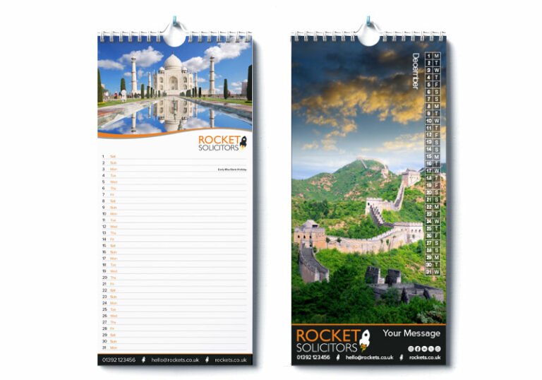 Custom Slim Wall Calendars | Exeter, Devon | QuickPrint (SW) Ltd
