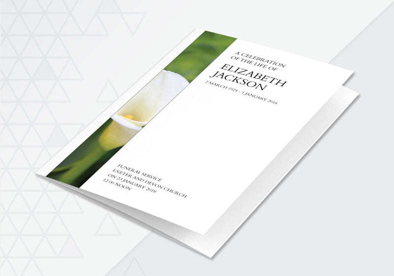 Lily Template Order of Service | Exeter, Devon | QuickPrint