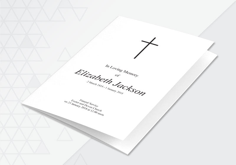Traditional Template Order of Service | Exeter, Devon | QuickPrint